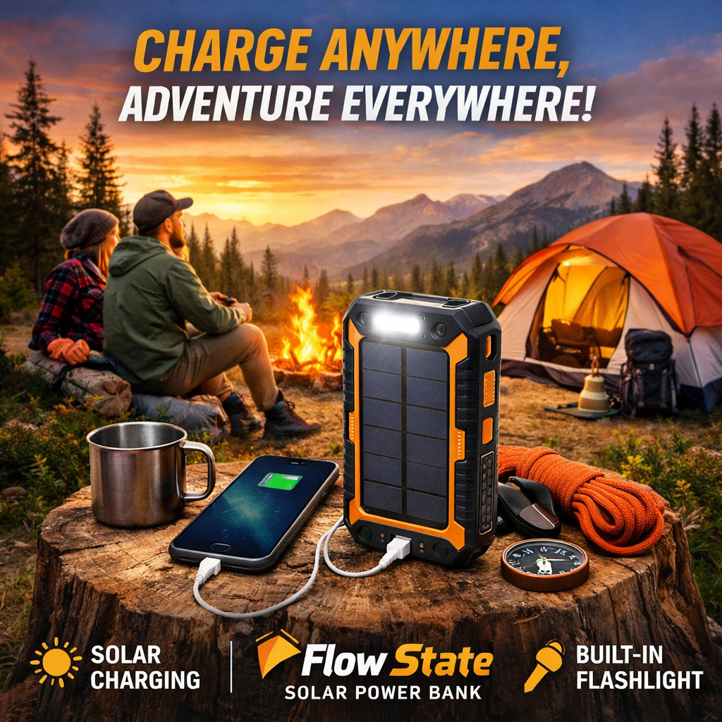 Flow State Solar Power Bank 50000Mah Large Capacity Fast Charge